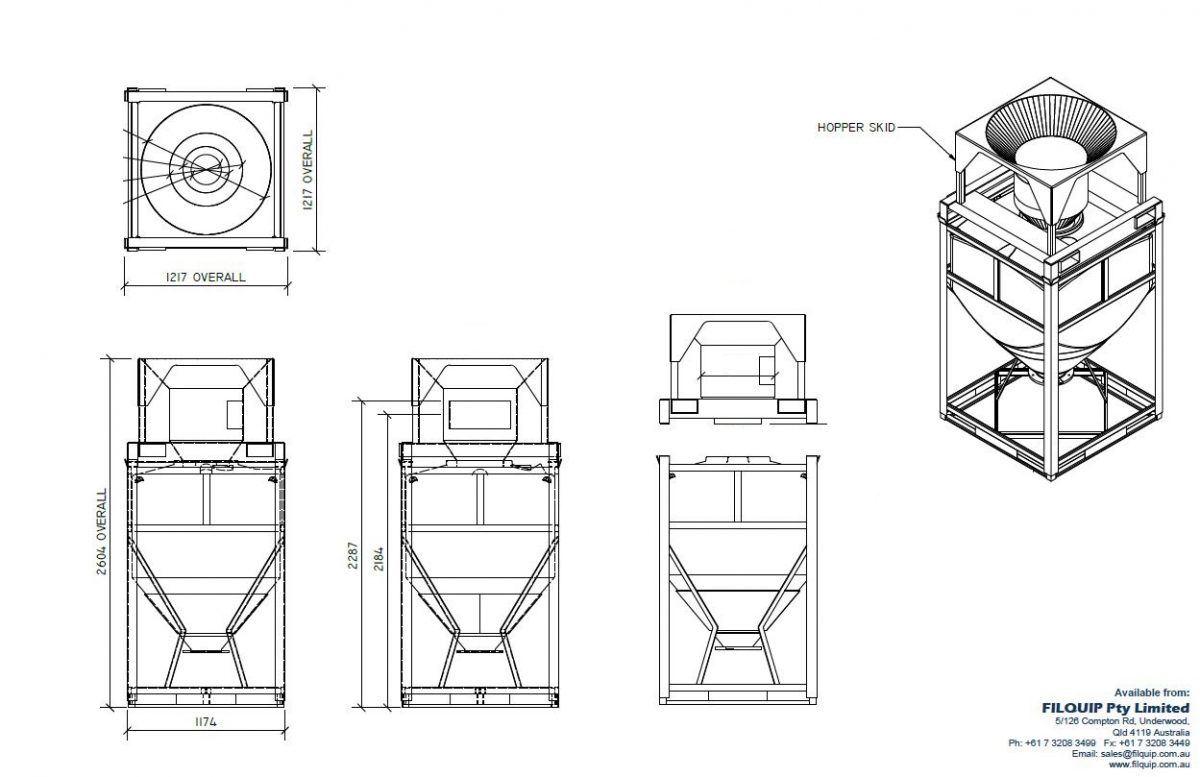 Weather proof Industrial Storage IBC Hoppers - Filquip